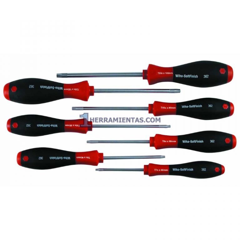 JUEGO DE 7 DESARMADORES TIPO TORX® SEGURIDAD SOFTFINISH WIHA 36298 ...